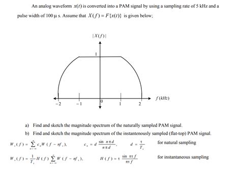 solved an analog waveform x t is converted into a pam