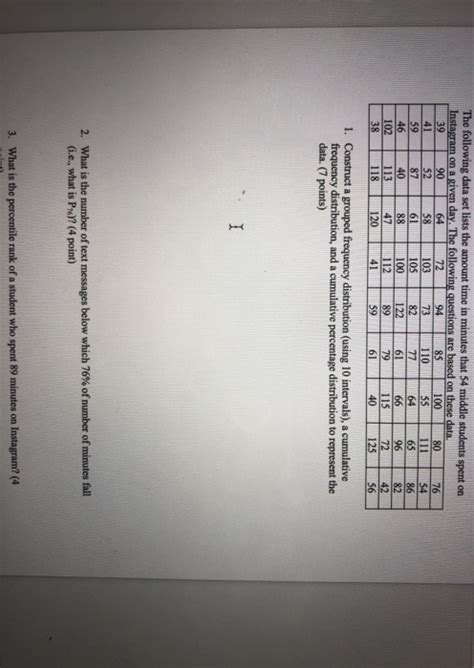 solved 9 the following data set lists the amount time in