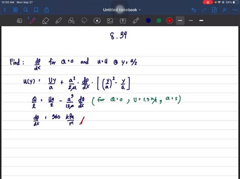 The Velocity Profile For Fully Developed Flow Of Castor Oil At 20∘ C Between Parallel Plates