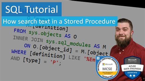 Sql Tutorial How To Search Text In A Stored Procedure Youtube