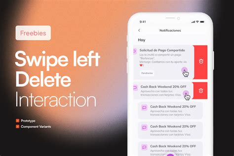 Swipe Left Interaction To Delete Cards Freebie Prototype Figma