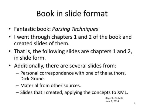 Ppt Parsing Techniques A Practical Guide By Dick Grune And Ceriel J