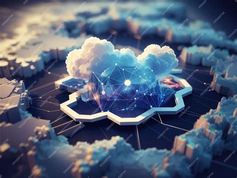 Premium Ai Image Seamless Data Flow Cloud Computing Technology Concept