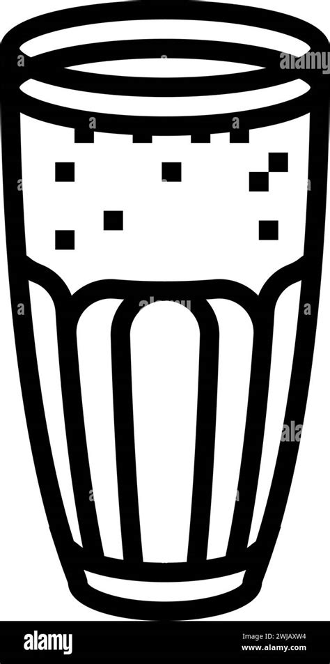 Lassi Drink Indian Cuisine Line Icon Vector Illustration Stock Vector