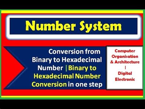 Binary To Hexadecimal Number Conversion Numbersystem Number System Cprogramming Python YouTube