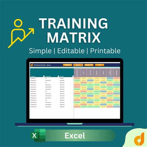 Training Matrix Excel Template Employee Training Tracker Course Participation Log