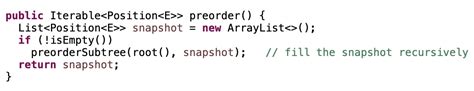i m trying to implement a preorder traversal lazy
