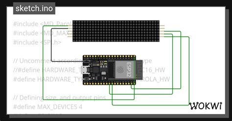 Scroll Matrix With Esp32 Wokwi Esp32 Stm32 Arduino Simulator