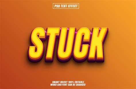 Premium Psd Stuck Text Effect Font Editable Typography 3d Text