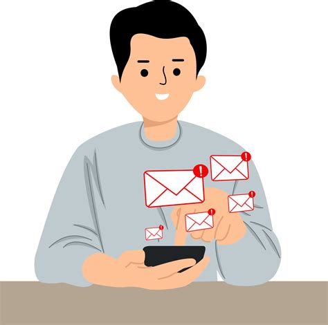 Man Checking Alert Email Inbox And Spam Virus With Warning Caution Notification PNG