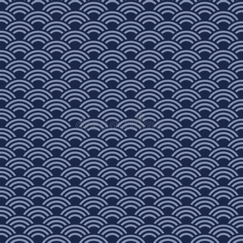 Japanese Seamless Pattern Vector Background Of Japanese Wave Pattern Stock Vector