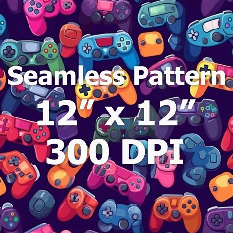 8 Seamless Gaming Controller Patterns Gaming Controller Background Sublimation Design Digital