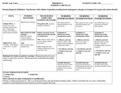 Nursing Teaching Plan Template