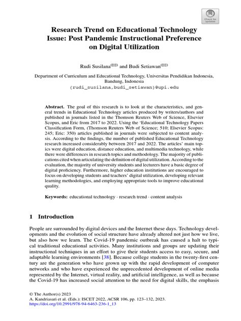 Research Trend On Educational Technology Issue: Post Pandemic Instructional Preference On ...