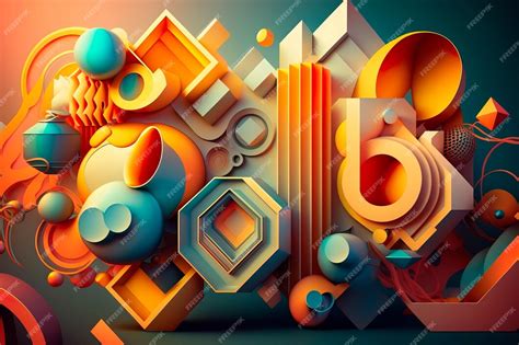 Geometric Overlapping Background Abstract Geometric Shape Generative Ai