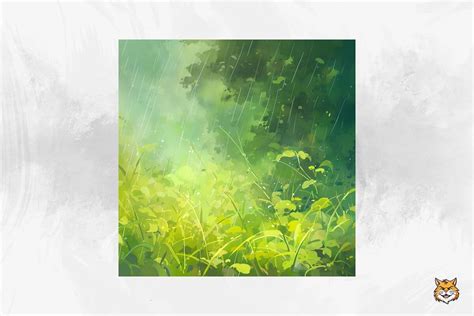 Green Grass While Raining Background Graphic By Meowbackgrounds