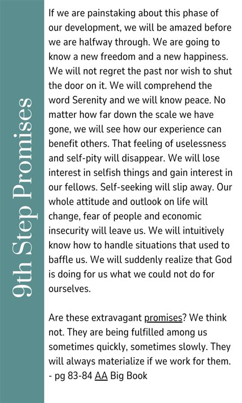 What Are The 9th Step Promises Of Aa Sober Speak Sober Speak