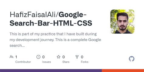 GitHub HafizFaisalAli Google Search Bar HTML CSS This Is Part Of My Practice That I Have