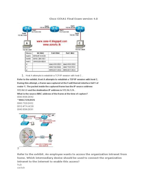 Cisco Ccna1 Final Exam Version 4 Pdf Port Computer Networking