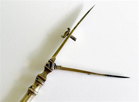 18th Century Vintage Brass Ruling Pen With Hand Cut Wing Screw Etsy