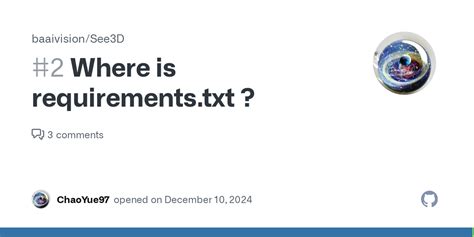 Where Is Requirementstxt · Issue 2 · Baaivisionsee3d · Github