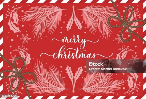 즐거운 성탄절 우편 봉투 휴일 인사말 선물 포스터에 대한 창조적 인 타이포그래피 겨울에 대한 스톡 벡터 아트 및 기타 이미지