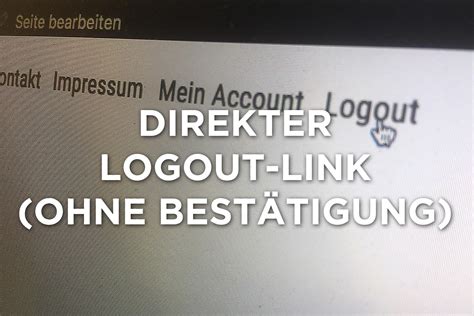 Logout Link In The Main Navigation Menu Without Additional Query