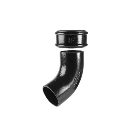 110mm 112 Degree Short Bend With Uneared Push Fit Sockets In Black
