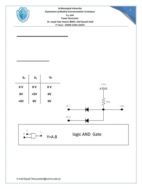 Diode Logic Gate Pdf Logic Gate Electronics
