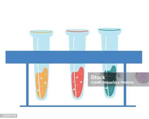 의료 플라스크 플라스크 비커와 테스트 튜브 화학 실험실 장비 평평한 미니멀리즘 스타일의 의료 테스트 튜브의 벡터 일러스트레이션