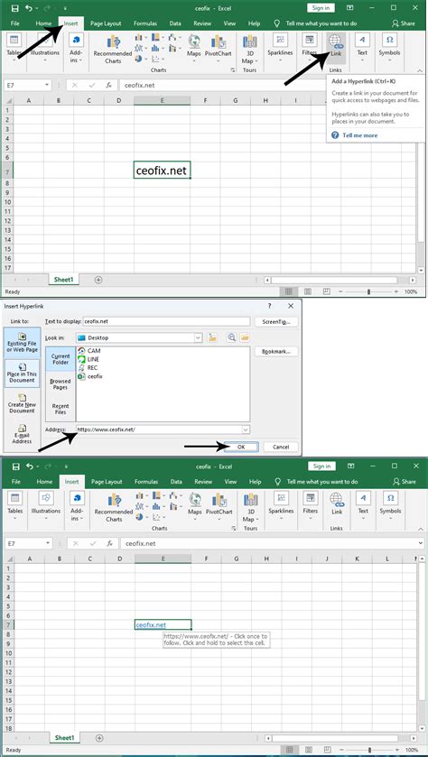 Insert A Hyperlink In Excel