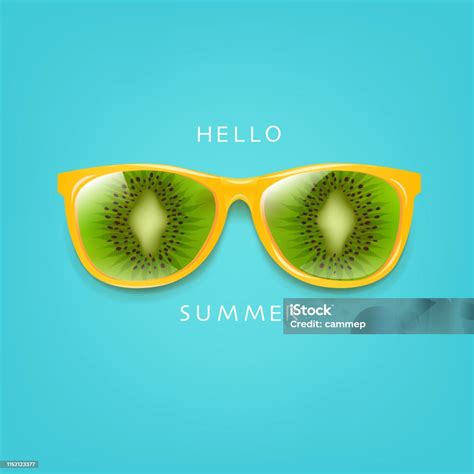 Sunglasses With Kiwi And Mint Background Stock Illustration Download