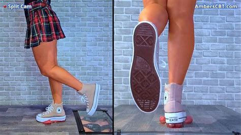 Smushing His Cock And Balls Under My Pink Converse Platforms Split Cam