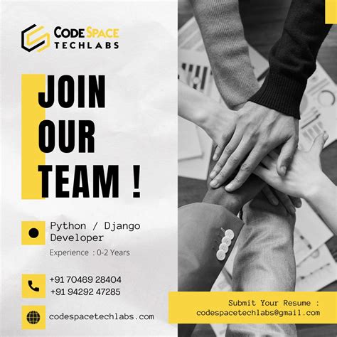 Code Space Techlabs On Linkedin Pythonjobs Djangojobs Pythonfullstackdeveloper Internship