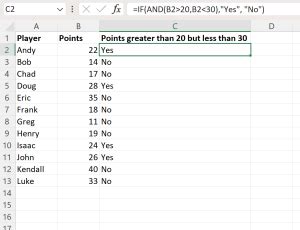 Excel Formula If Greater Than But Less Than