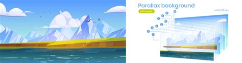 Parallax Background Ocean Or Sea View Mountains 14343251 Vector Art At Vecteezy