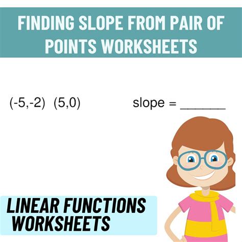 Linear Functions Finding Slope From Pair Of Points Worksheets Made