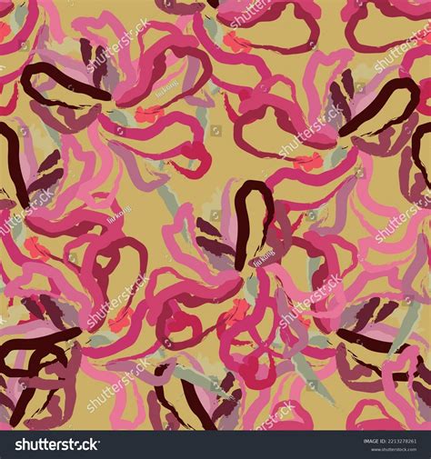 Seamless Fabric Floral Line Pattern Vector Stock Vector Royalty Free 2213278261 Shutterstock