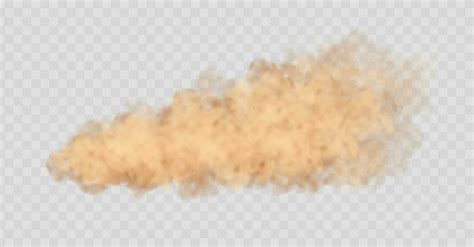 Dust Cloud Isolated On Gray Background Sand Storm Beige Powder