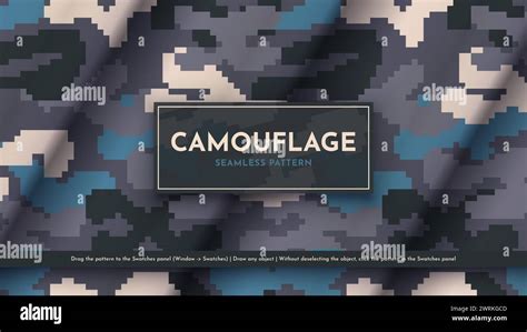 Seamless Camouflage Pattern War Illustration Traditional Military