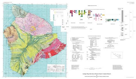 Geologic Map Of The Island Of Hawaii Showing Deposits From The Five