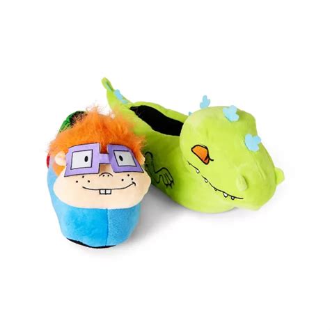 Reptar And Chuckie Plush Slippers Rugrats Spencers