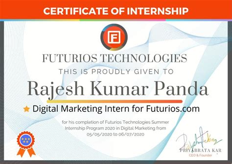 Digitalmarketing Experiece Knowlegde Trends Internship 2months Learning Rajesh Kumar