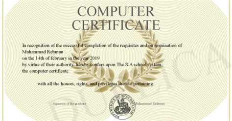 Computer Certificate