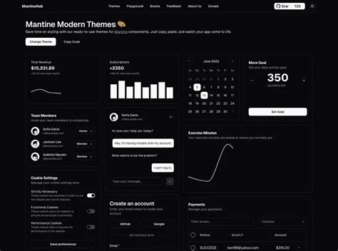 react mantine react templates and themes