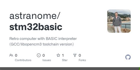 github astranome stm32basic retro computer with basic interpreter gcc libopencm3 toolchain