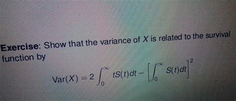 Solved Exercise Show That The Variance Of X Is Related To
