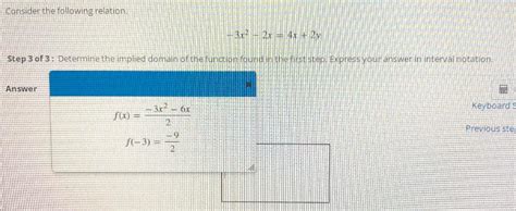 Solved Consider The Following Relation Step 3 Of 3