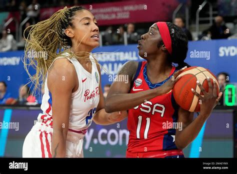 United States Kahleah Copper Right Steals The Ball From Puerto Rico