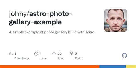 Github Johnyastro Photo Gallery Example A Simple Example Of Photo Grallery Build With Astro